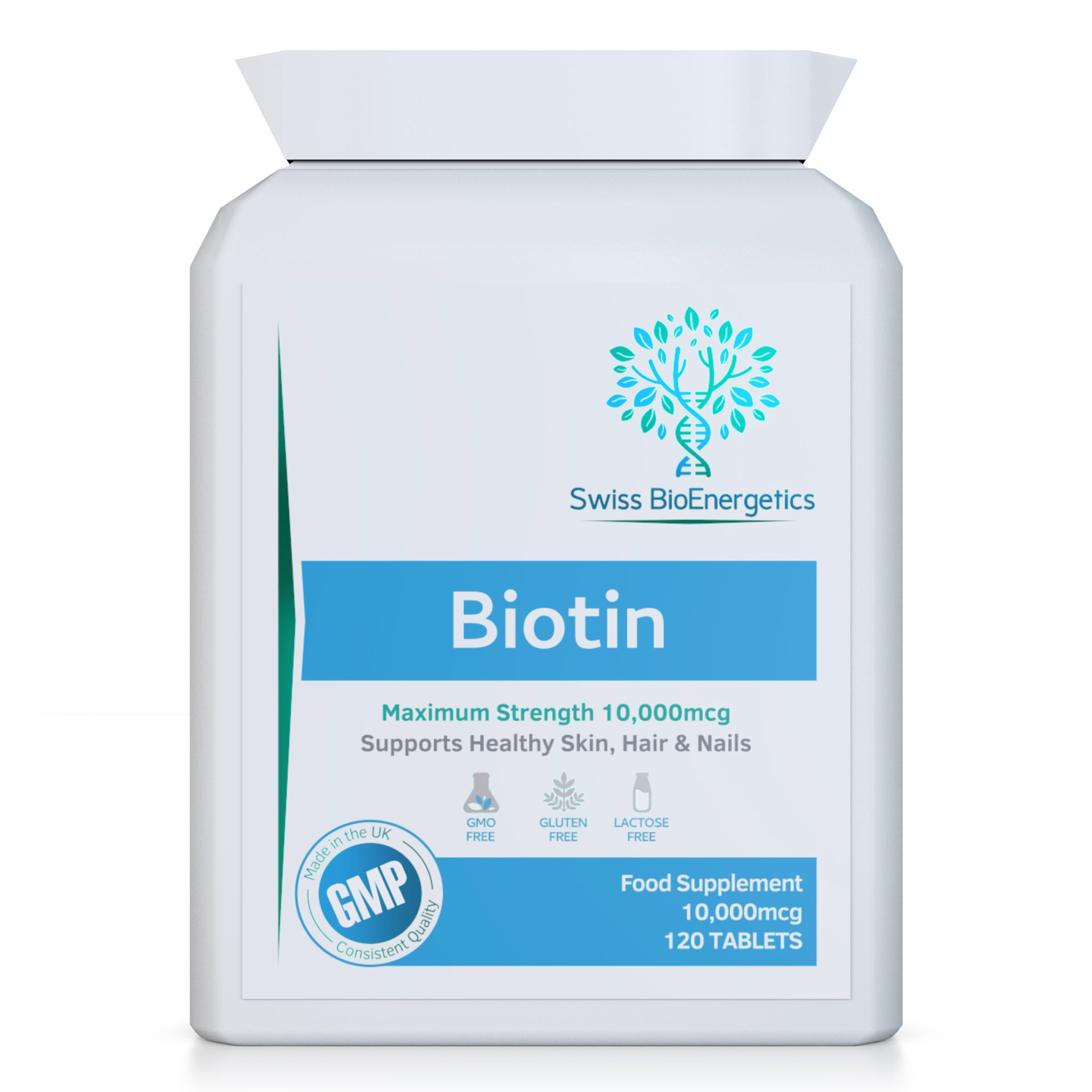 Biotin 10,000mcg | 120 Tablets | Swiss BioEnergetics