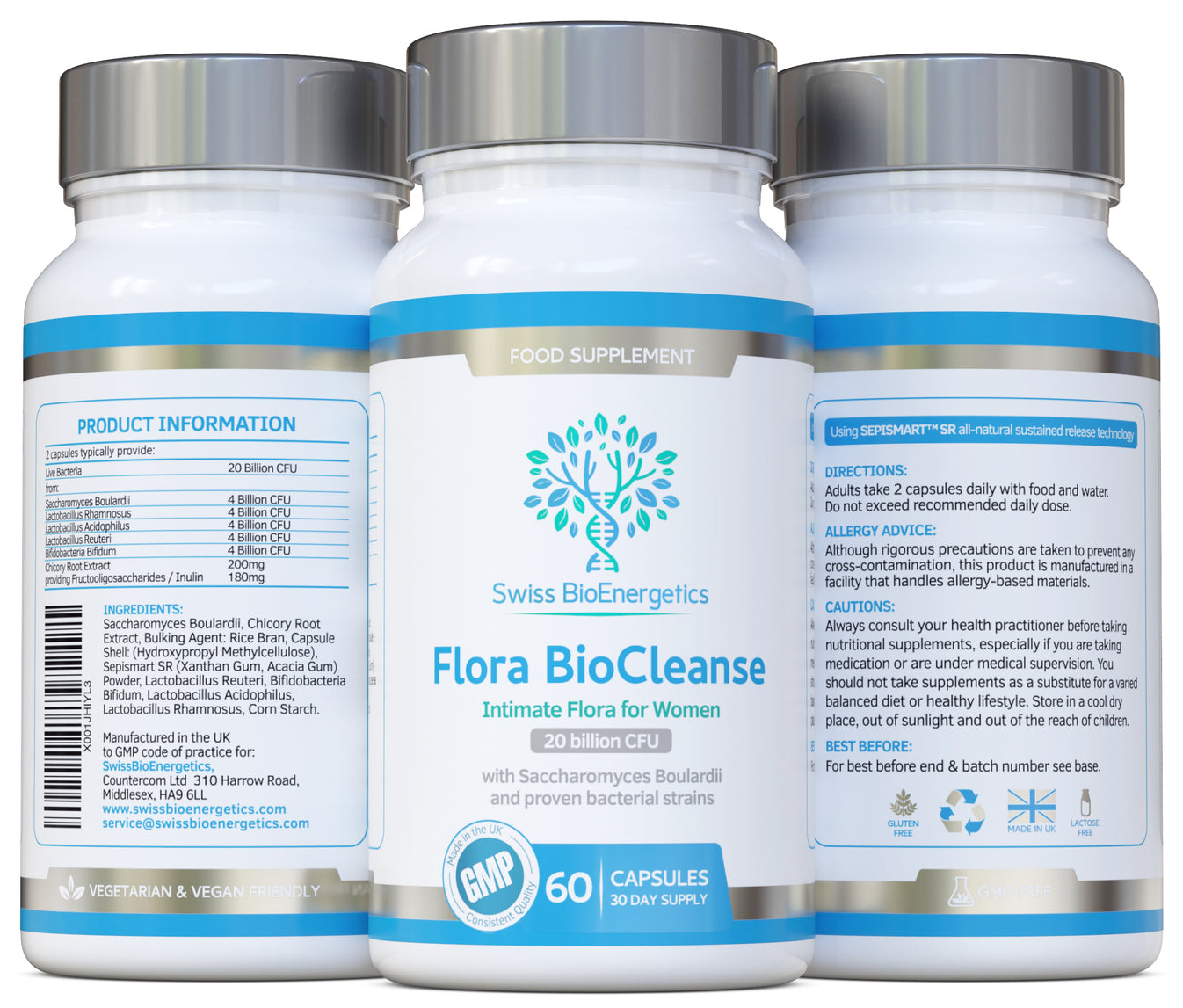 Flora BioCleanse Probiotic 20 Billion CFU | UK – Swiss BioEnergetics