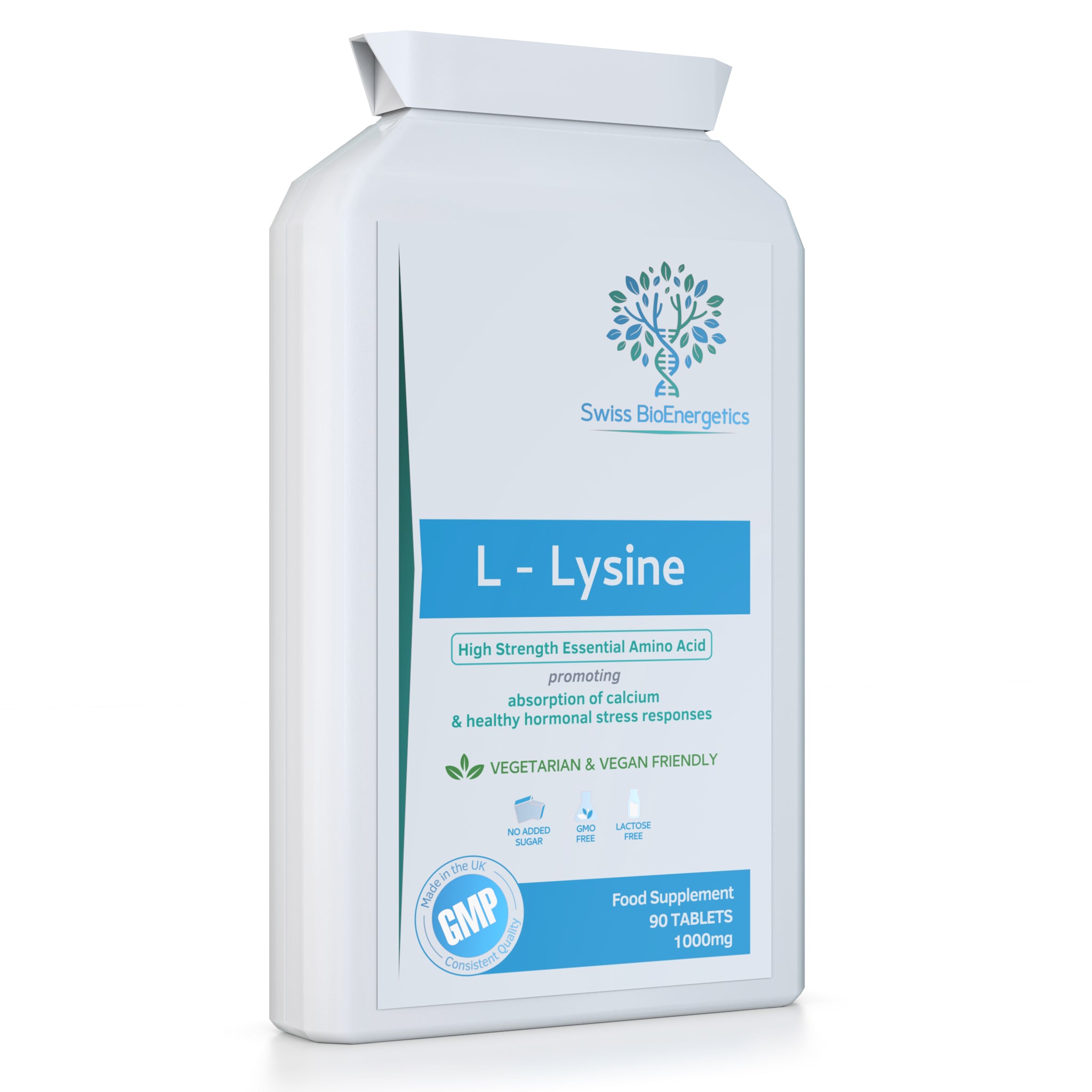 Swiss BioEnergetics L-Lysine Tablets 1,000mg 90 Tablets
